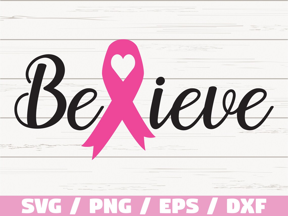 Believe SVG / Cancer Ribbon Svg / Awareness Ribbon Svg / Cut | Etsy