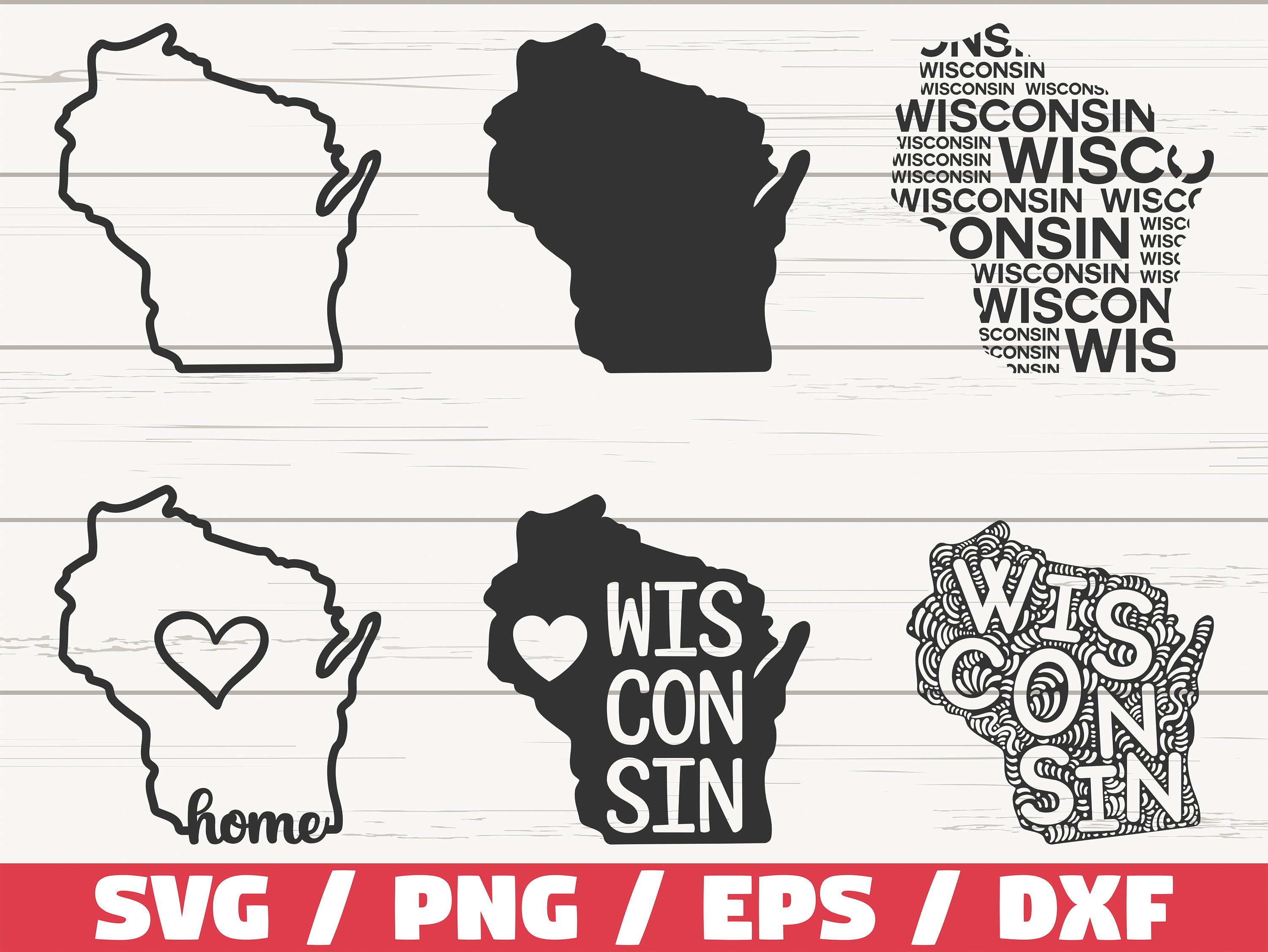 Wisconsin State SVG / Cut File / Cricut / Clip Art / Commercial Use ...