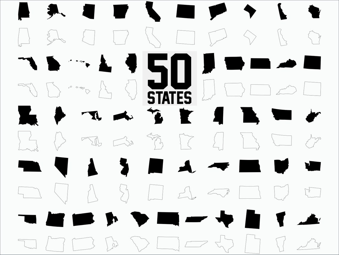 United States Svg/ States Vector/ All States Svg/ States - Etsy