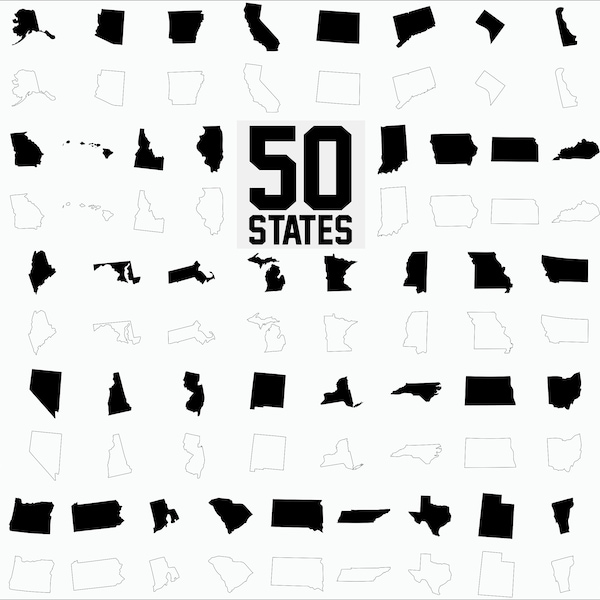 50 States Clip Art - Etsy