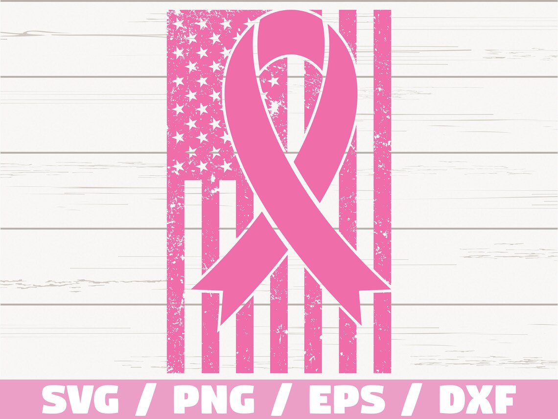 Pink Ribbon USA Flag SVG / Cut File / Commercial Use / Cricut ...