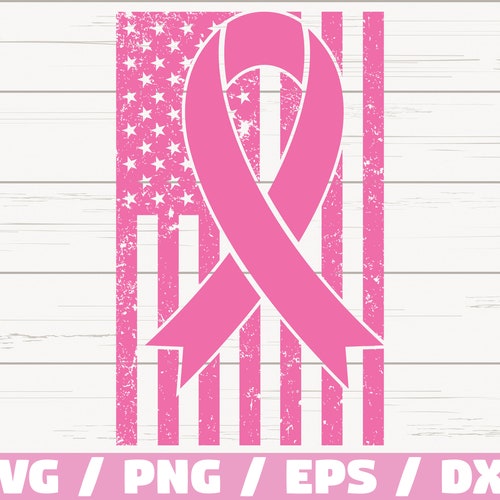 Pink Ribbon Usa Flag Svg Breast Cancer Awareness Svg Pink - Etsy UK