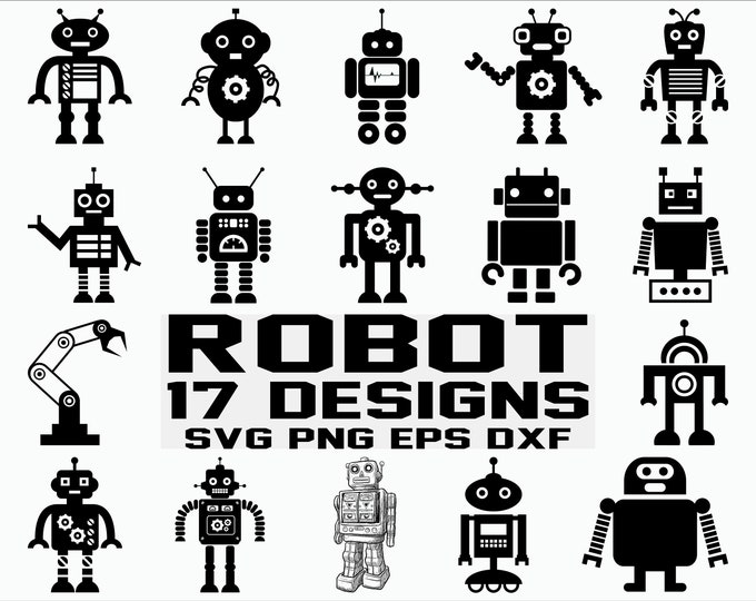 Robot SVG Fun Robot Layered Cut File Cricut Silhouette Kids Robot Shirt ...