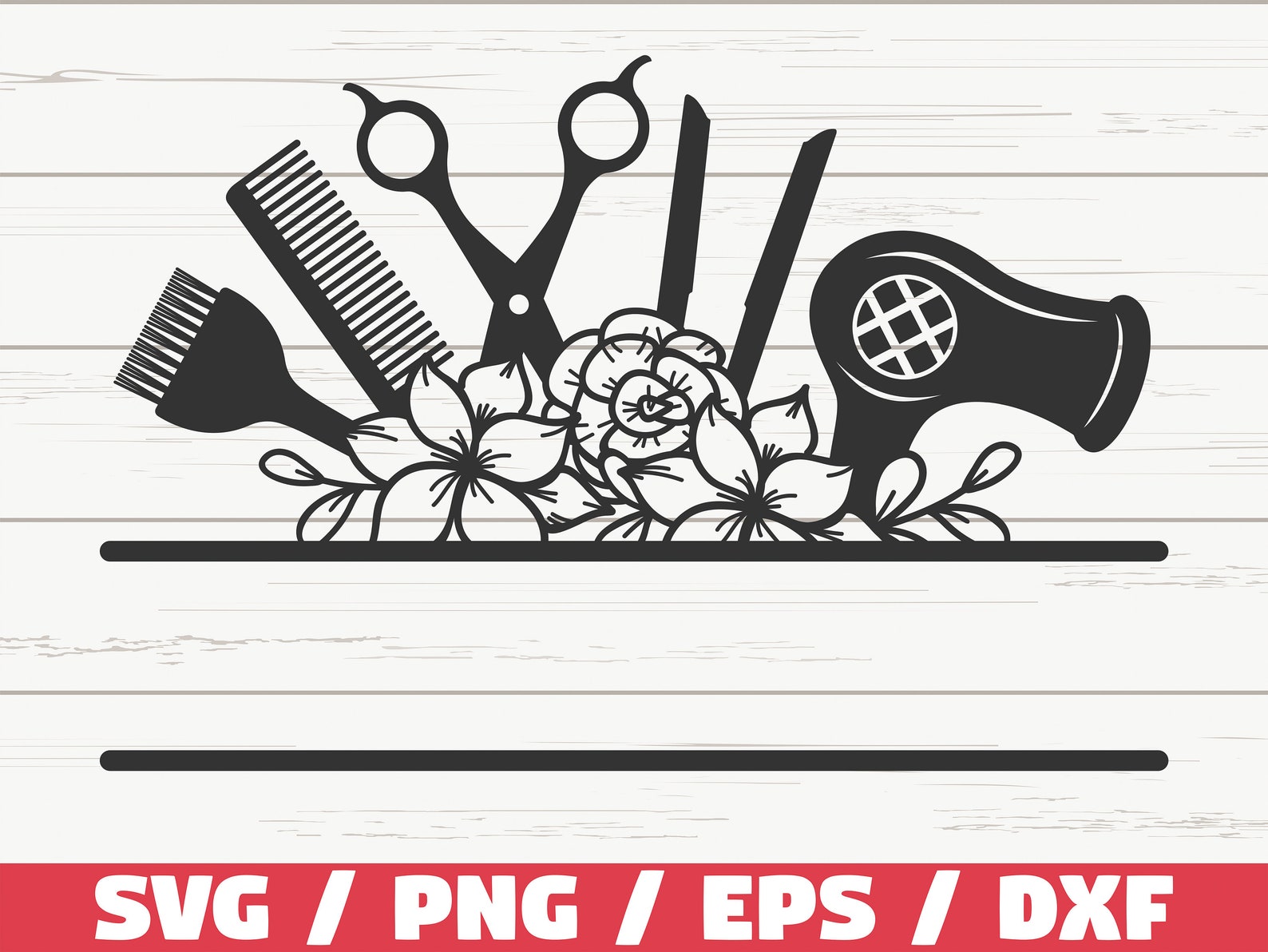 Marco de monograma de peluquería floral SVG / Monograma SVG / Estilista ...