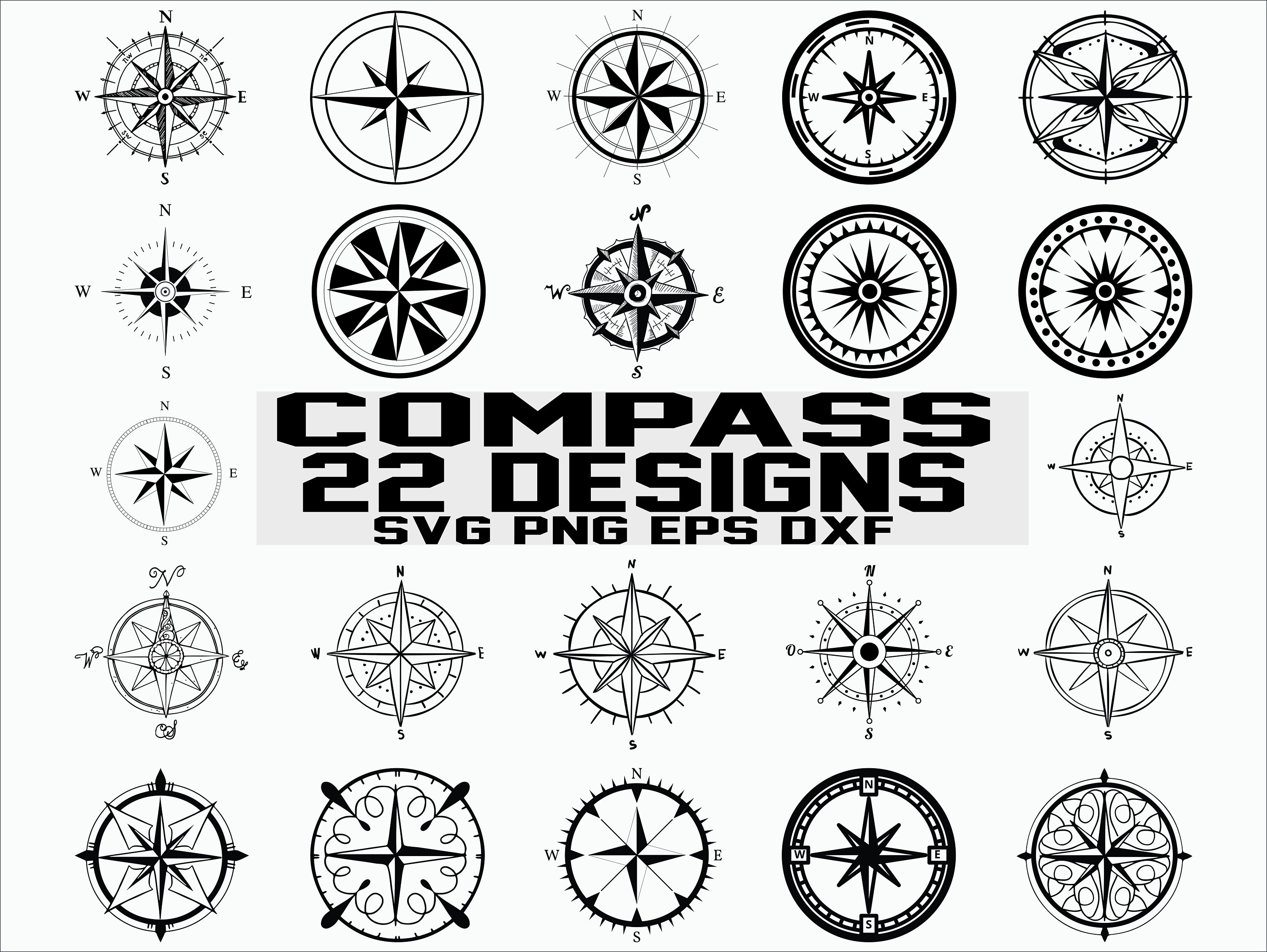 Compass Svg/ Nautical Compass Svg/ Wine Direction/ Direction Svg ...