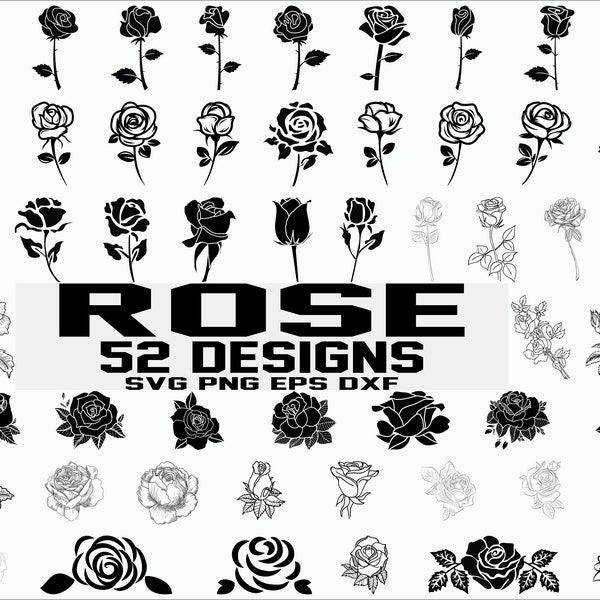 Rose Svg - Etsy