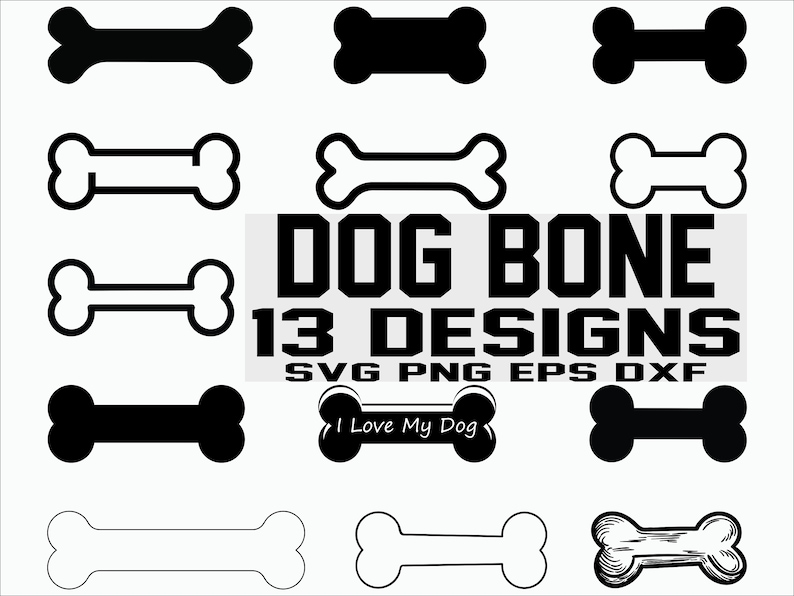 Hond bot SVG / Dog Bone clipart / gesneden bestanden / silhouet ...