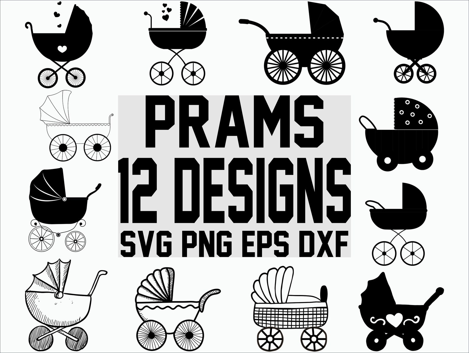 Pram Svg/ Baby Shower Svg/ Stroller Svg/ Baby Svg/ Pram Svg/ Motherhood ...