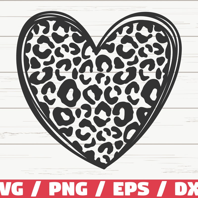 Leopard Heart Svg - Etsy