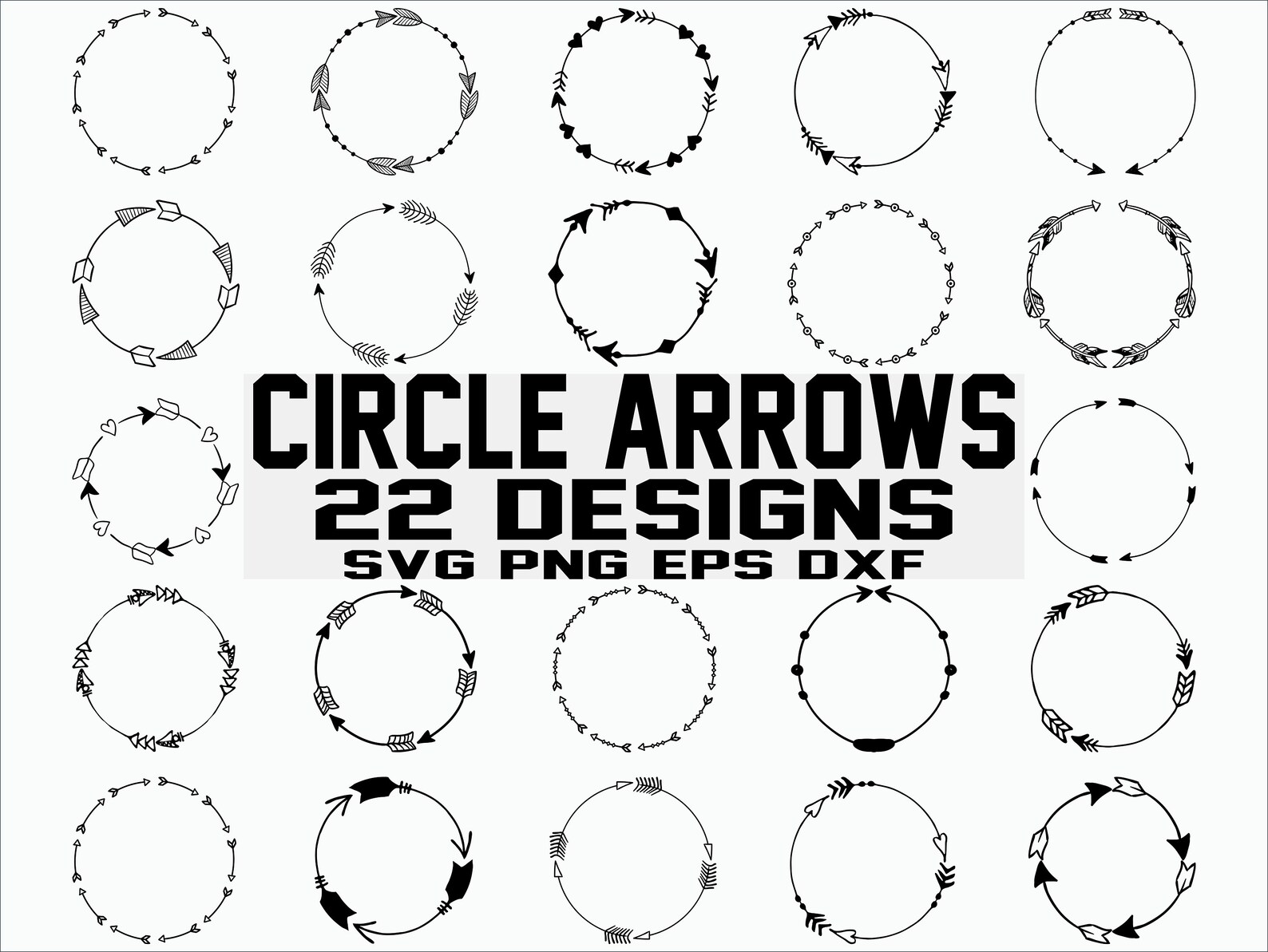 Arrow Circle Svg/ Arrow Frame Svg/ Arrow Monogram Svg/ Tribal Arrows ...