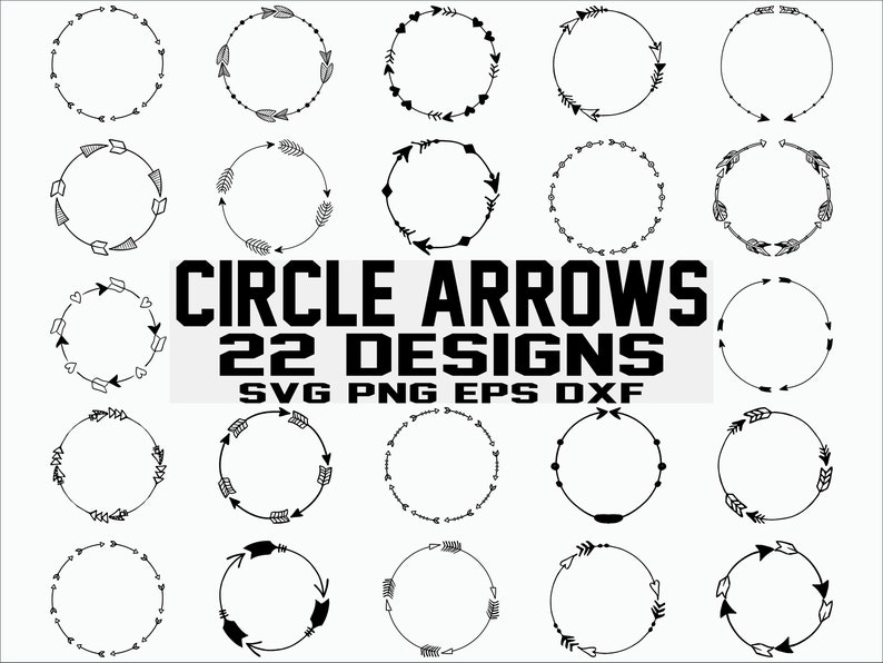 Arrow Circle Svg/ Arrow Frame Svg/ Arrow Monogram Svg/ Tribal Arrows ...