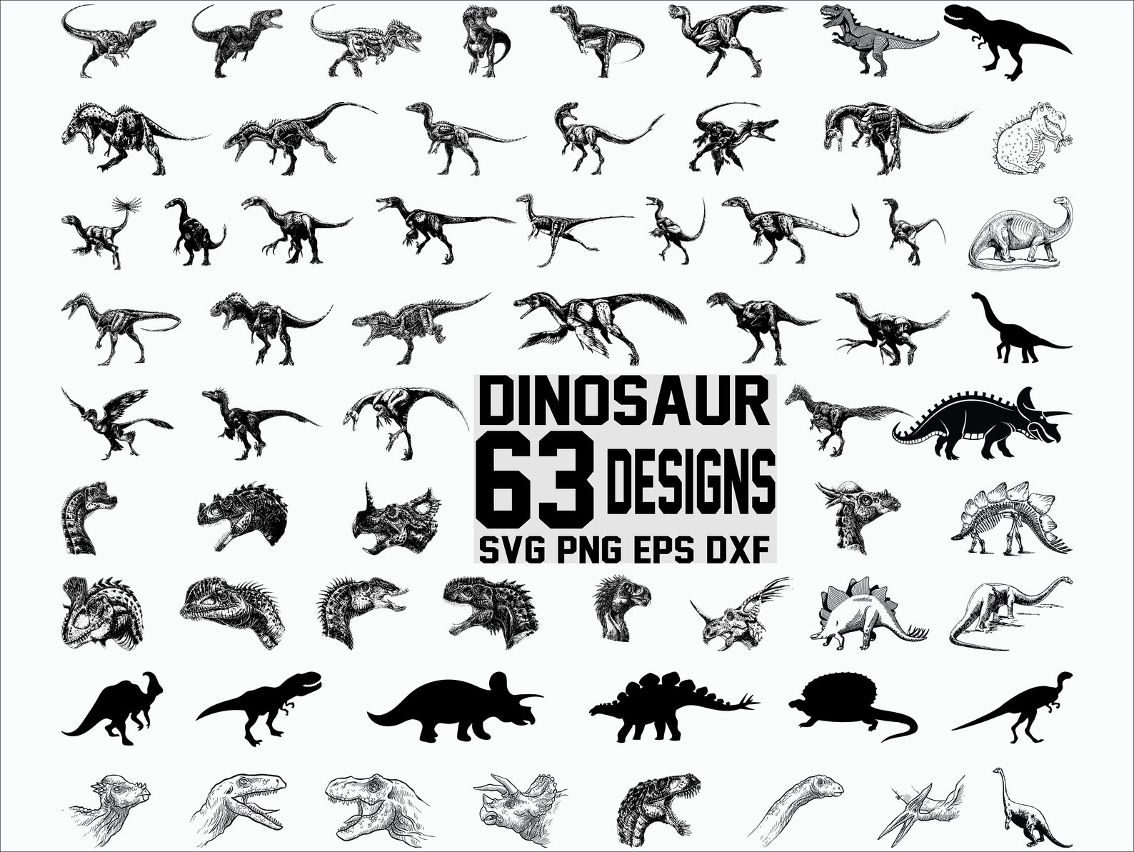 Dinosaur Svg File/ Dinosaur Svg/ Dinosaur Clipart/ T-rex Svg/ - Etsy