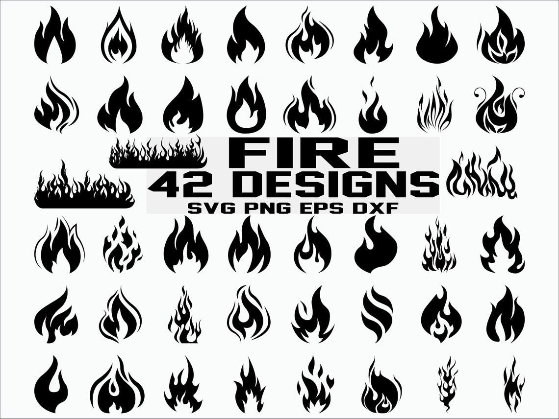 Flame SVG/ Fire SVG/ Fire Clipart/ Flames Cricut Files/ Fire Cut Files ...