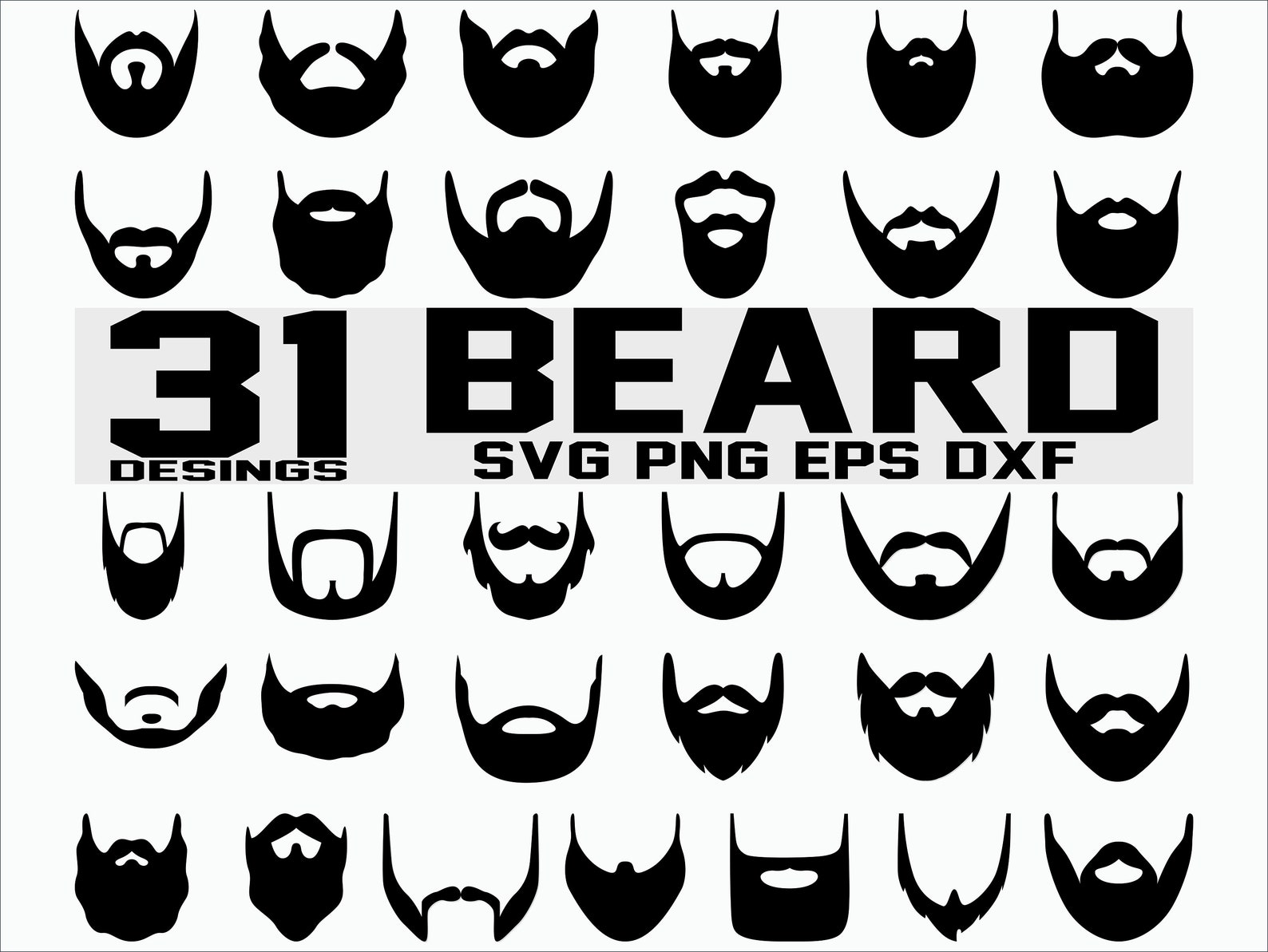 Beard Svg/ Long Beard Svg/ Beards Png/ Short Beard File/ Hipster Beard ...