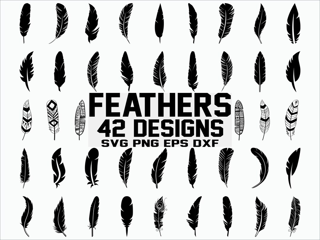 FEATHER SVG/ Feathers Svg/ Clipart/ Cut Files/ Silhouette/ Files for ...