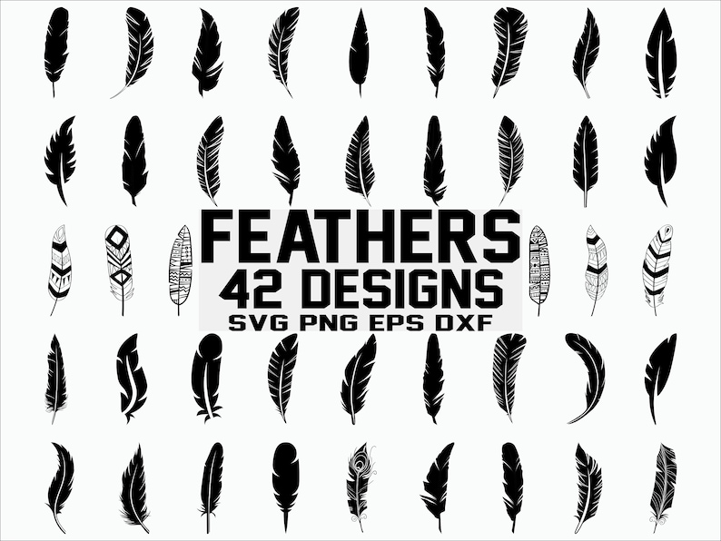 FEATHER SVG/ Feathers Svg/ Clipart/ Cut Files/ Silhouette/ - Etsy Canada