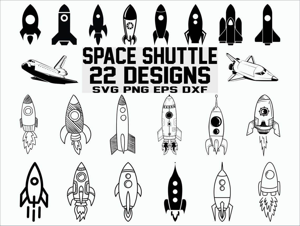 Space Shuttle SVG/ Spacecraft SVG/ Rocket SVG/ Clipart/ Stencil/ Decal ...