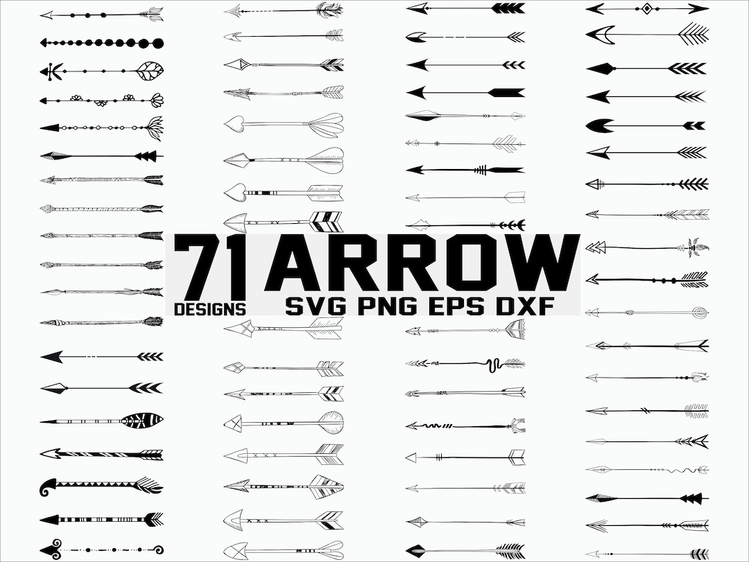 Arrows Svg File/ Hand Drawn Arrow Svg/ Tribal Arrows Svg/ Boho Arrow ...