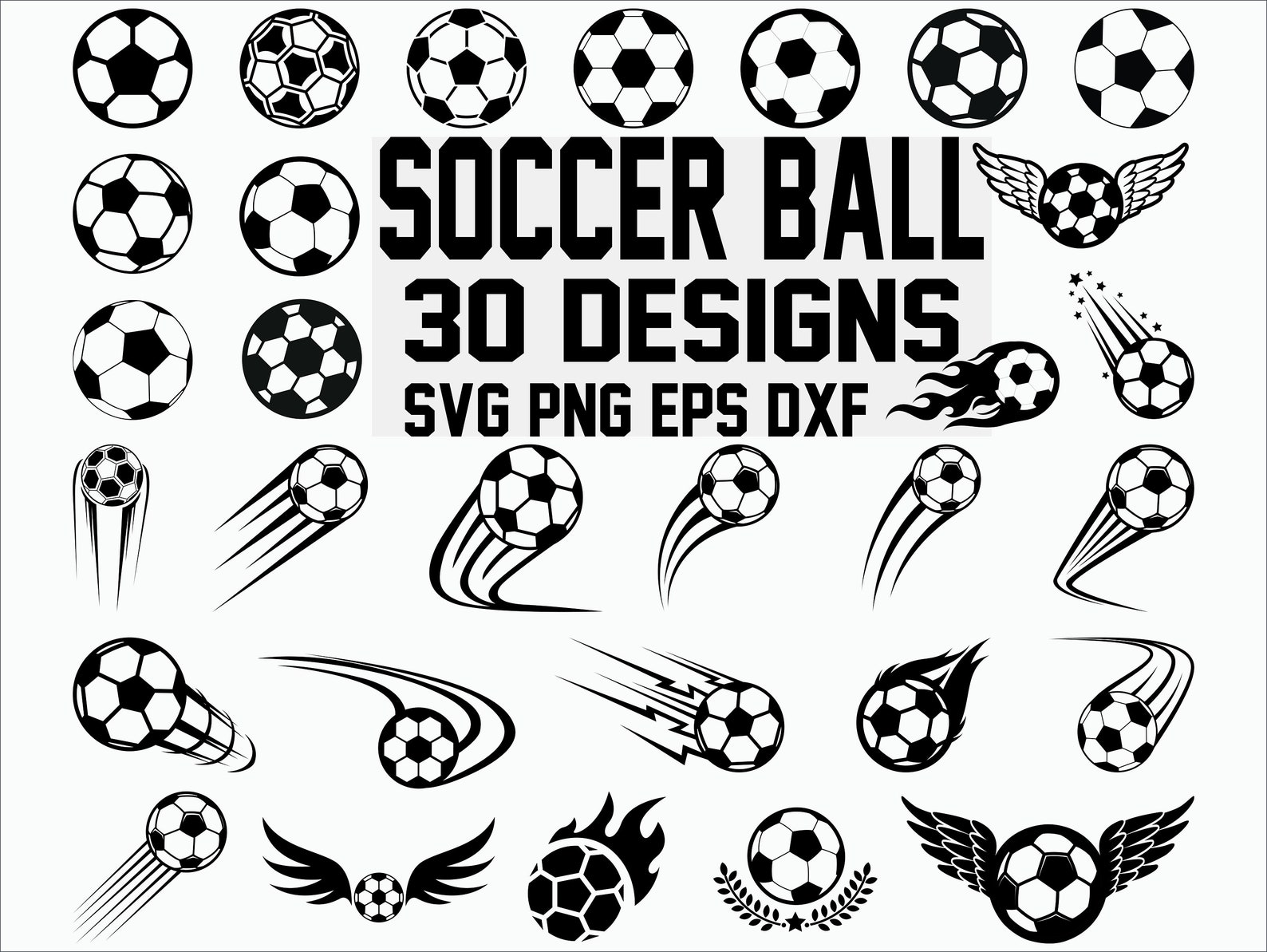 Balón de fútbol SVG/ Balón de fútbol Clipart/ Archivos de corte ...