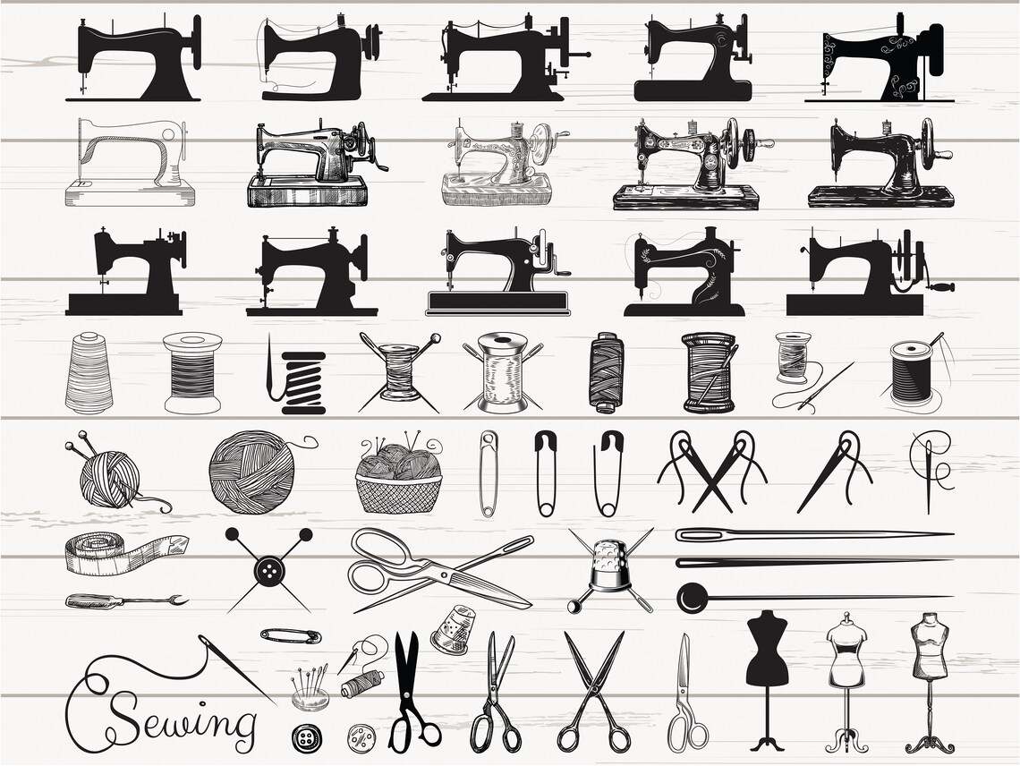55 Sewing SVG Bundle / Sewing Machine Svg / Seamstress Svg / Tailor Svg ...