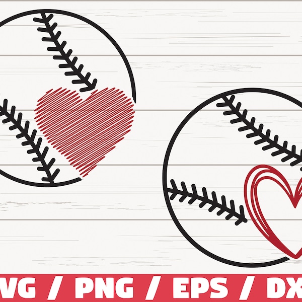 Baseball Heart Svg - Etsy