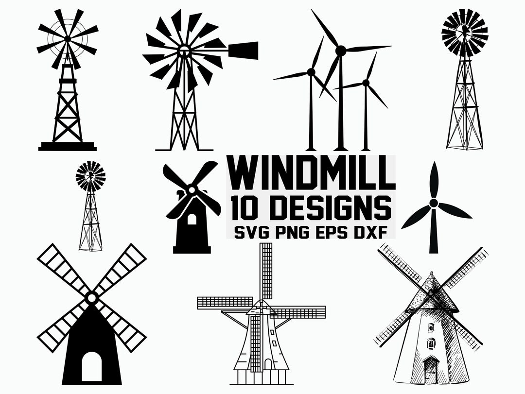 Windmill SVG / Wind Turbine Svg / Gristmill Svg / Water Mill Svg / Cut ...