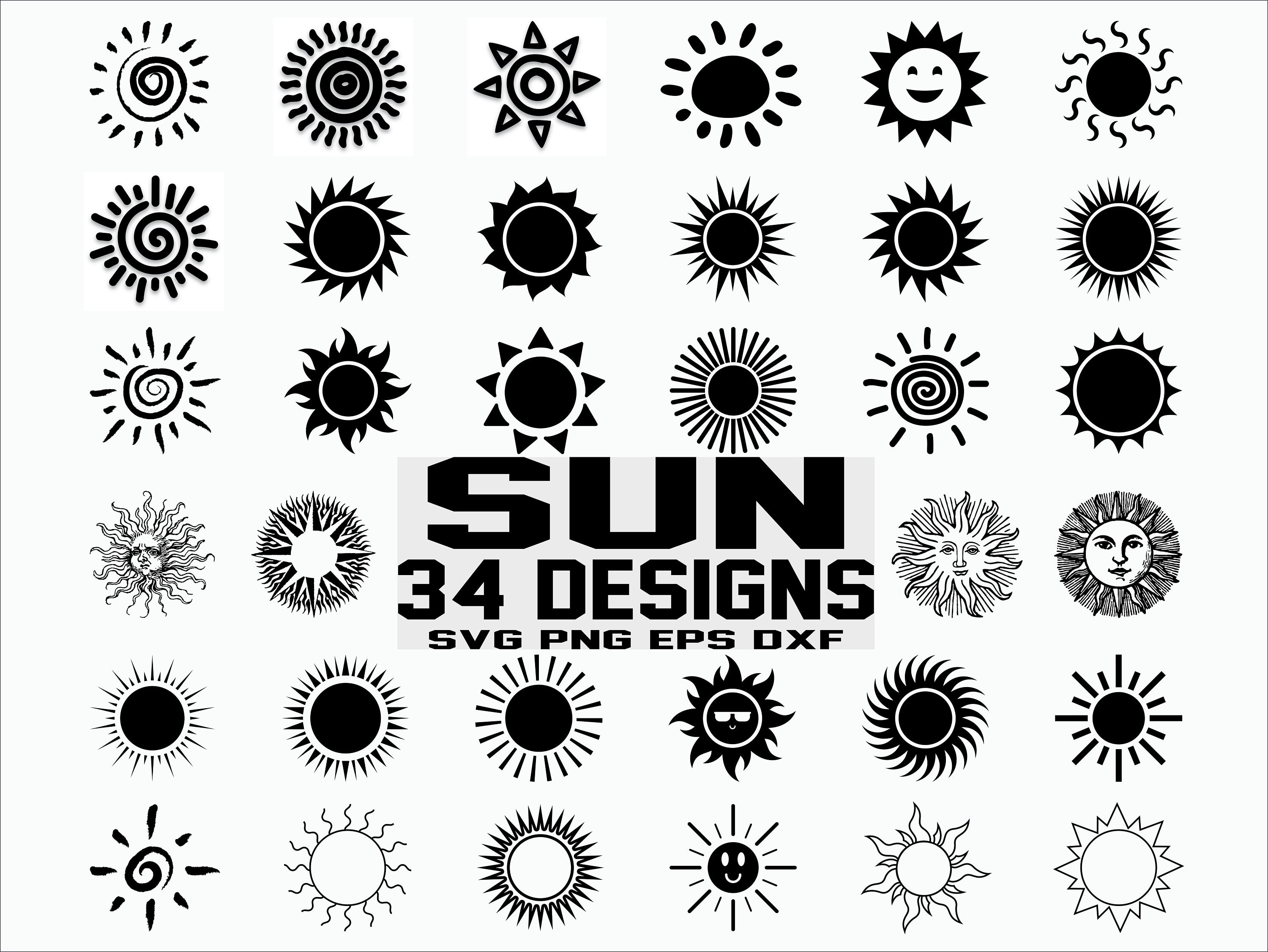 Sun Svg Sun Clipart Cute Sun Svg Cut Files Cricut Etsy