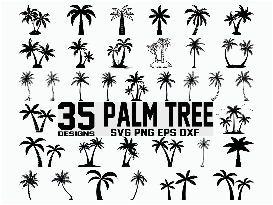 Palm Tree SVG/ Palm Tree Clipart/ Cut Files/ Cricut/ Silhouette/ Vector ...