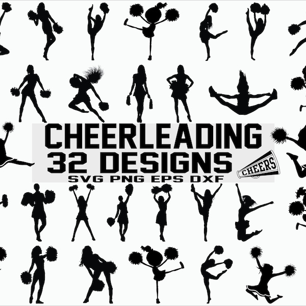 Cheerleader Silhouette Svg - Etsy