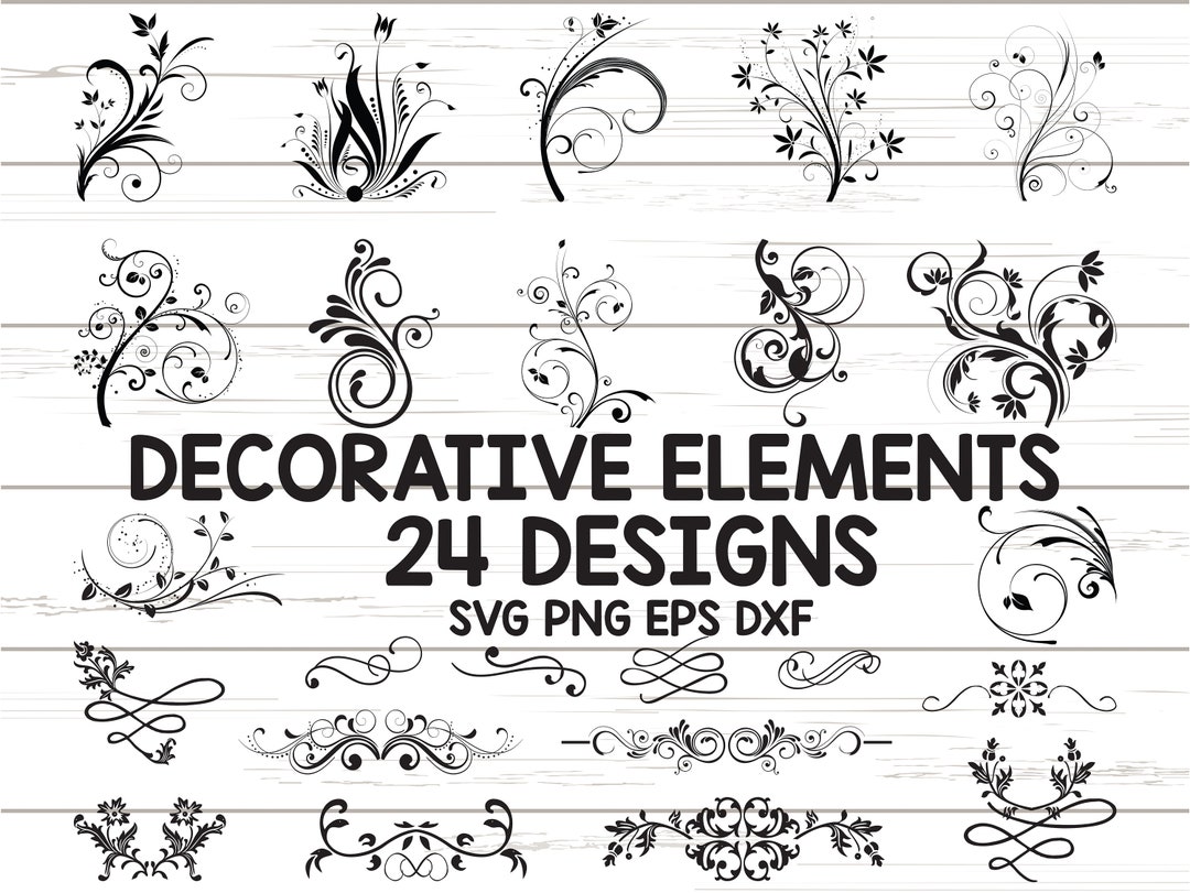 Ornamenti decorativi SVG/Vite SVG/Swirls Svg/Clipart/Taglia file/Cricut ...
