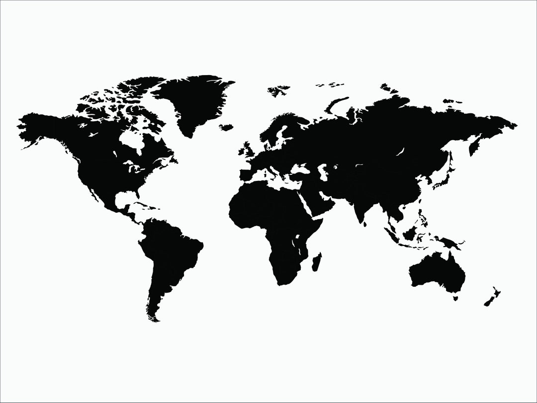 World Map Svg/ World Svg File/ World Map Clipart/ Earth Svg File ...