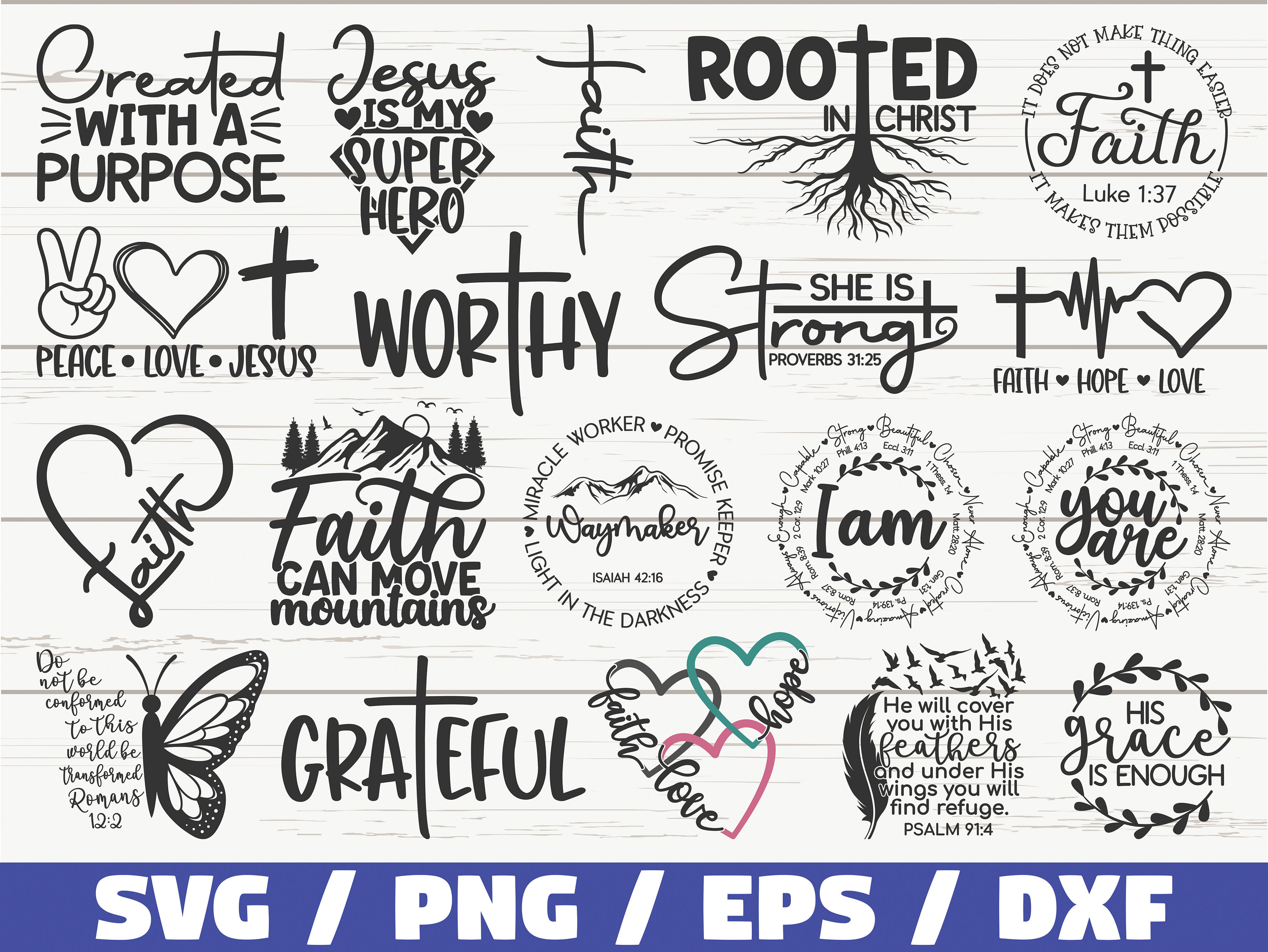 Faith SVG Bundle / Cut Files / Commercial Use / Cricut / Clip - Etsy Canada