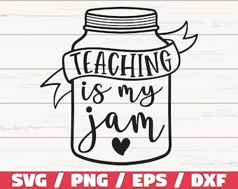 Teaching is My Jam SVG Cut File Commercial Use Instant - Etsy