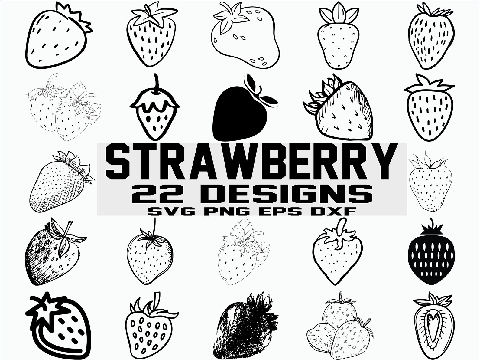 Fresa svg / fruta svg / comida svg / clipart / silueta / calcomanía ...