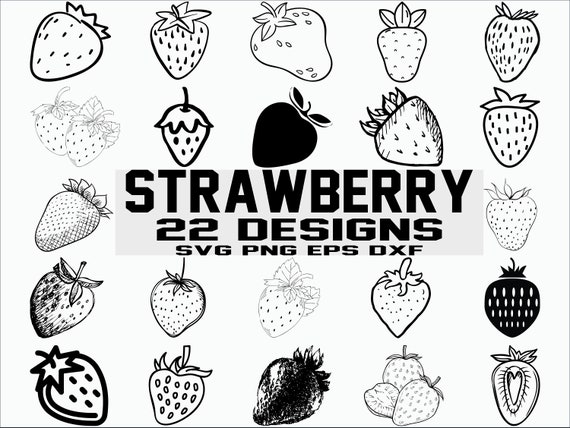 Fresa svg / fruta svg / comida svg / clipart / silueta / - Etsy México
