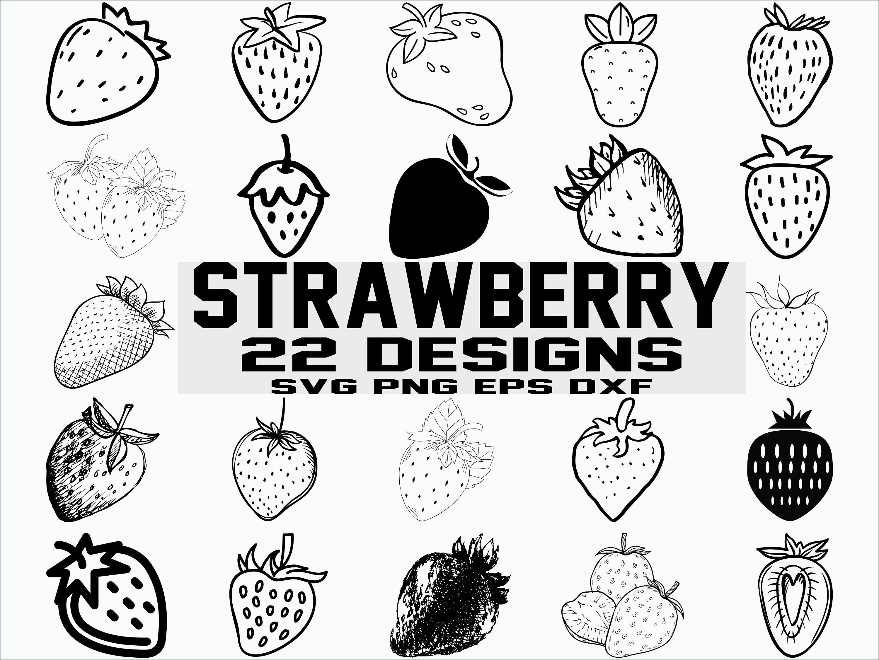 Strawberry Svg/ Fruit Svg/ Food Svg/ Clipart/ Silhouette/ - Etsy Ireland