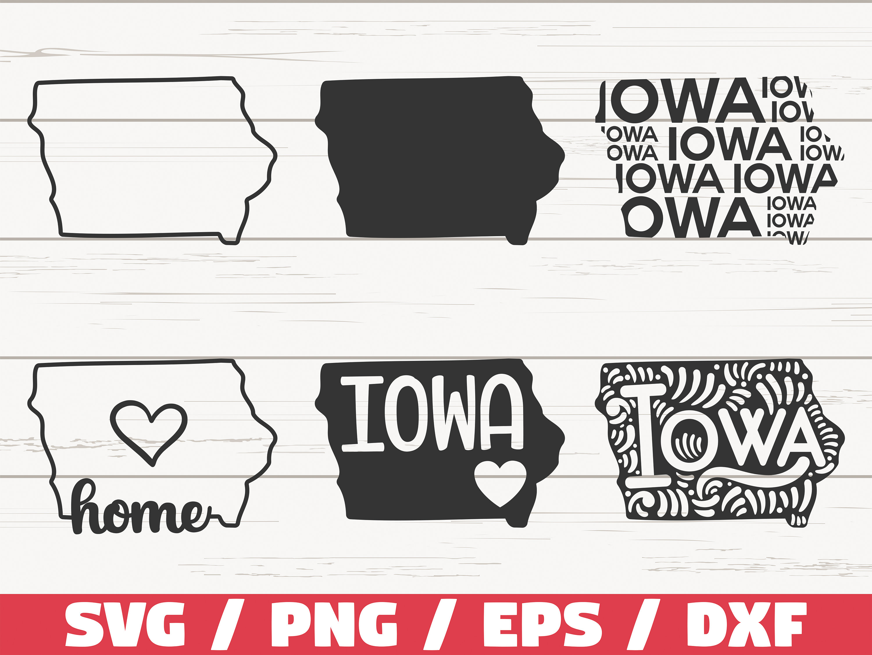 Iowa State Map Silhouette Iowa Cricut State svg eps png dxf jpg State ...