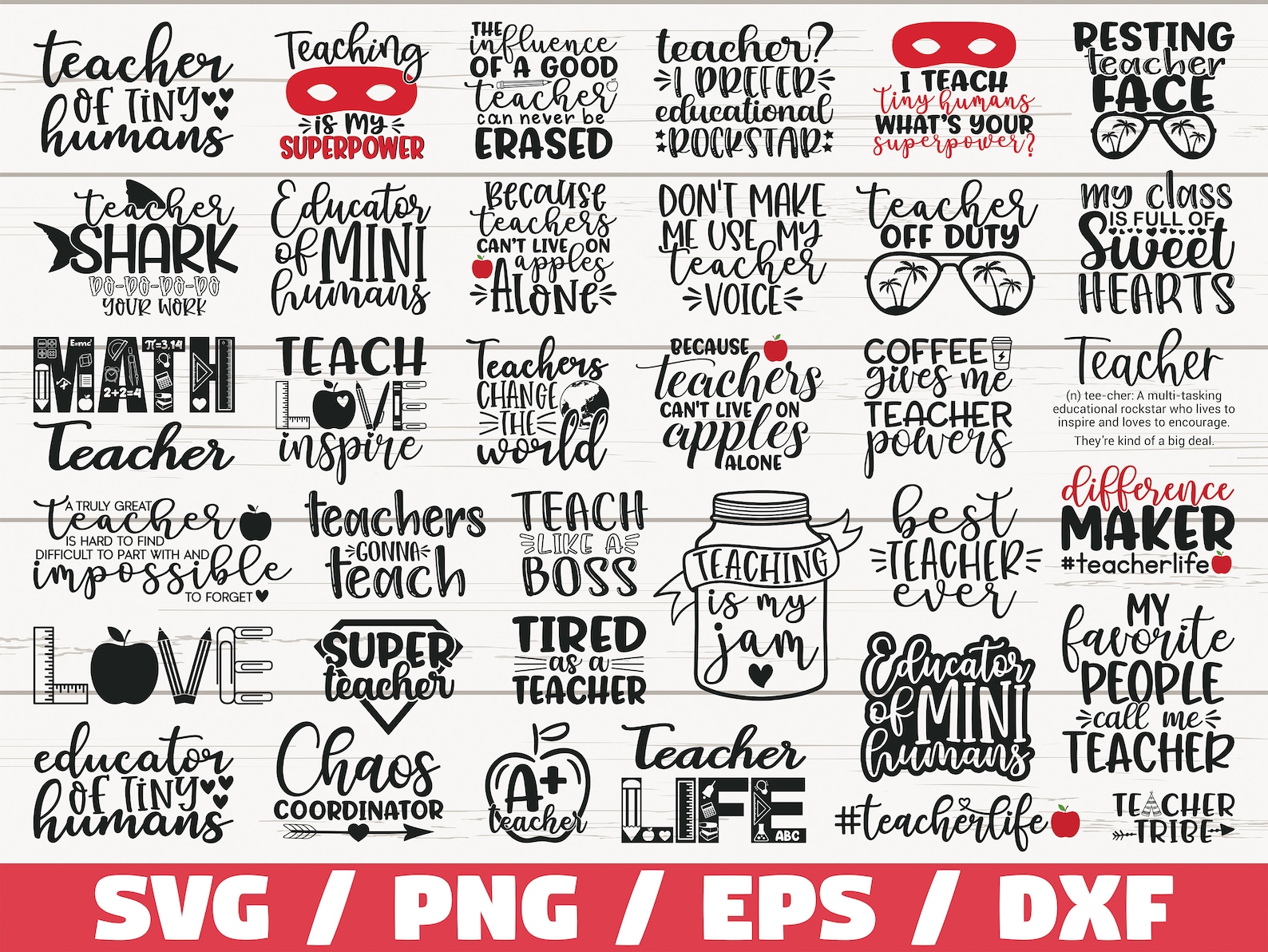 Teacher SVG Bundle / 35 Designs / Cut File / Cricut / Commercial Use ...