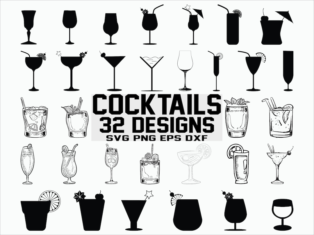 Cocktails/ Cocktail Svg/ Printable Files/ Sihlouette Files/ Cuttable ...
