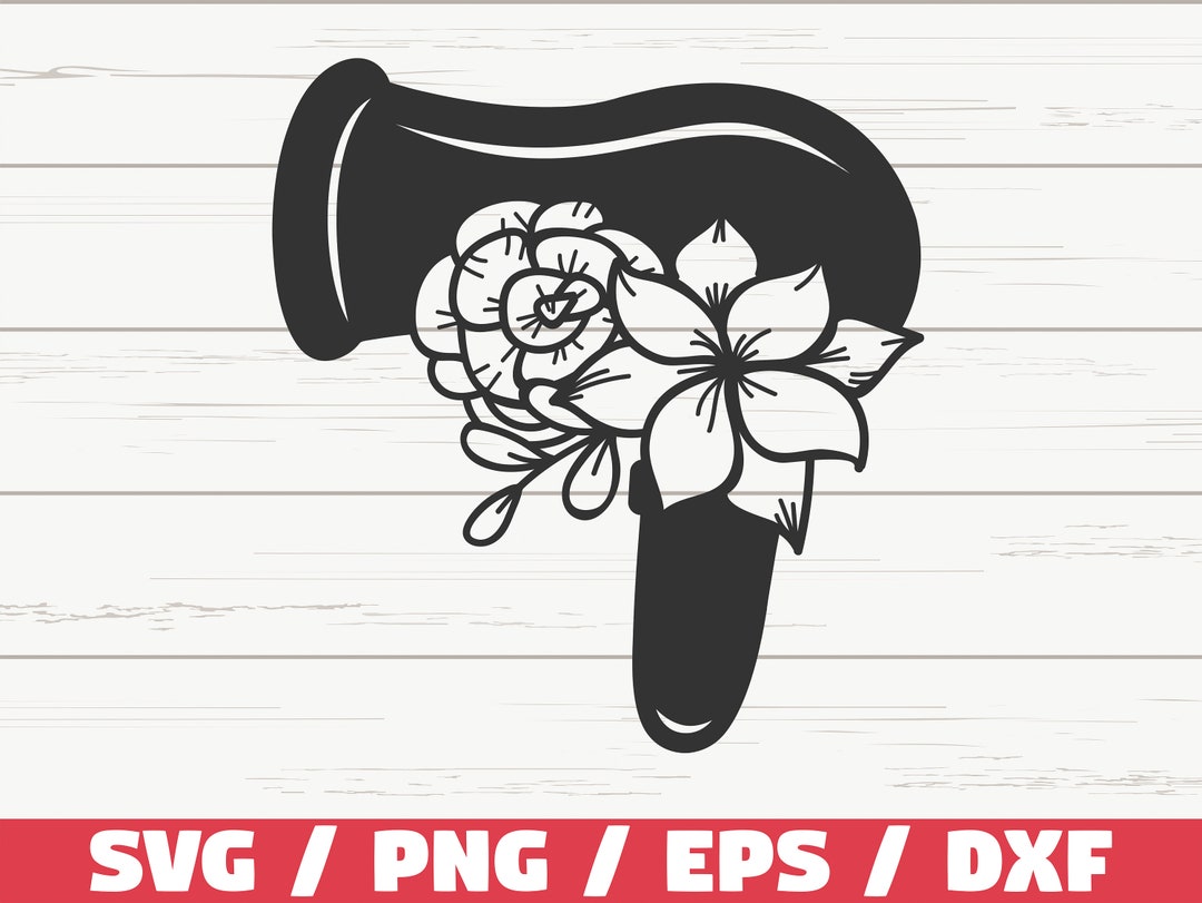 Hairdresser Svg Hairstylist Svg Floral Hair Dryer Svg Cut File