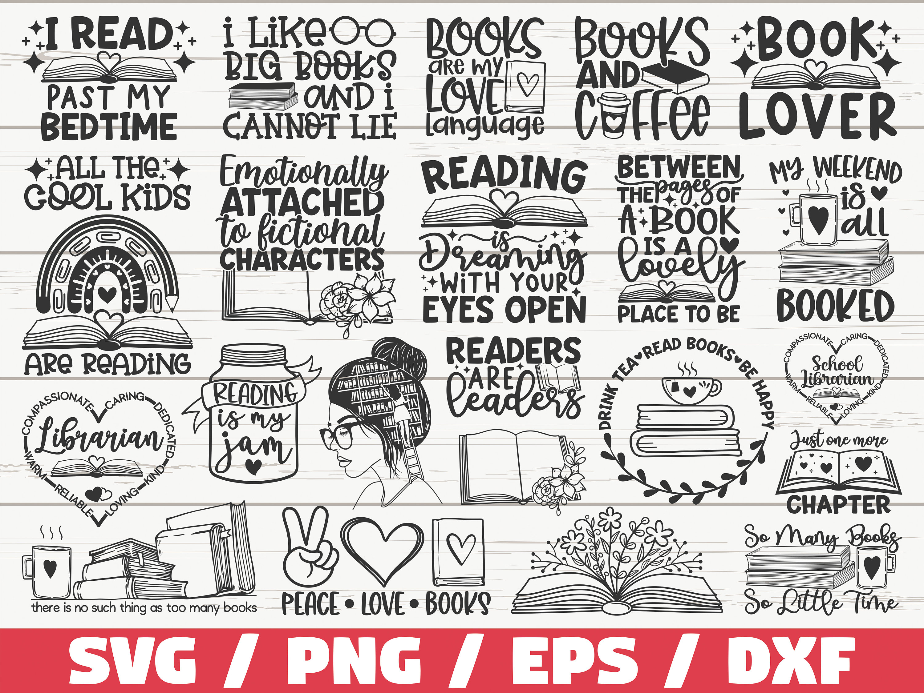 Reading SVG Bundle / Cut Files / Commercial Use / Cricut / Clip Art ...