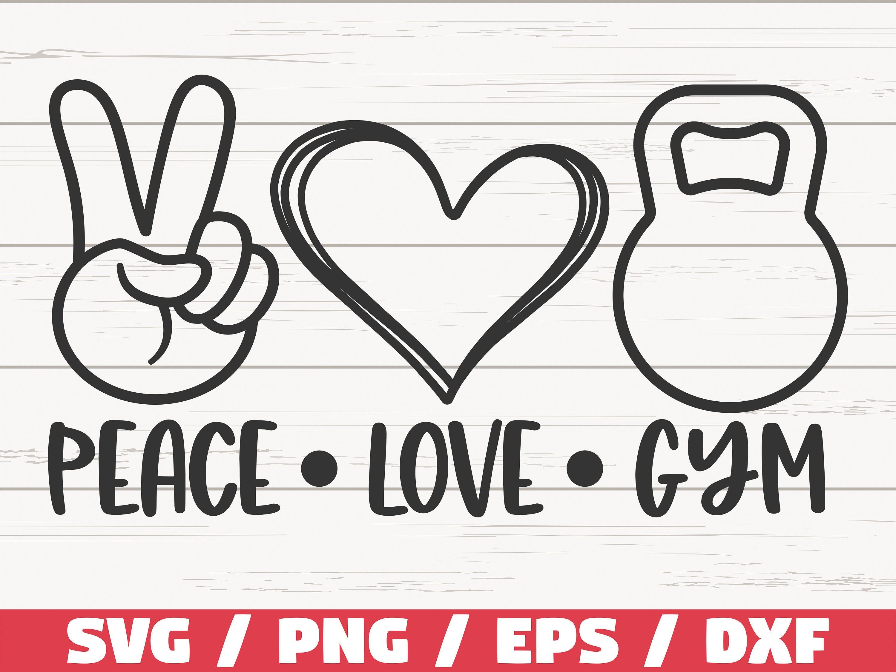 Peace Love Gym SVG / Cut File / Cricut / Commercial use / | Etsy