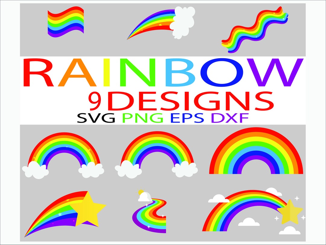 Rainbow Svg / Rainbow With Clouds Svg / Rainbow Cut File / Rainbow ...