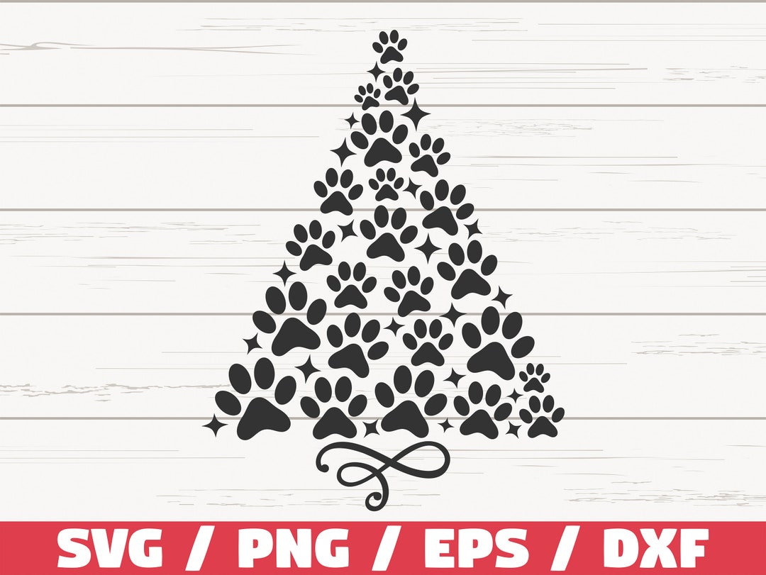 Paw Tree SVG / Christmas SVG / Cut File / Commercial Use / Silhouette ...