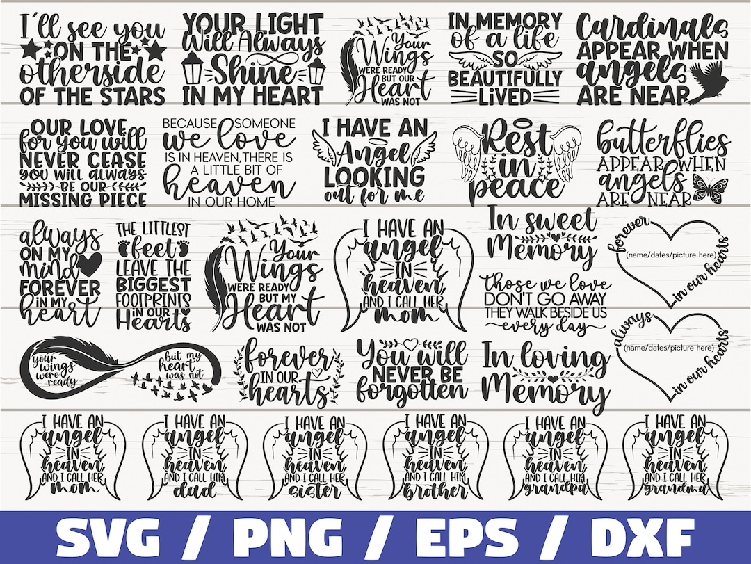 Memorial SVG Bundle / Cut Files / Commercial Use / Cricut / Clip Art ...