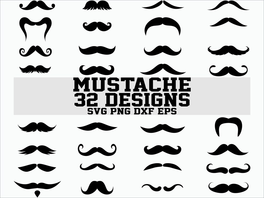 Mustache Svg/ Mustache Clipart/ Mustache Svg File/ Mustache Vector ...