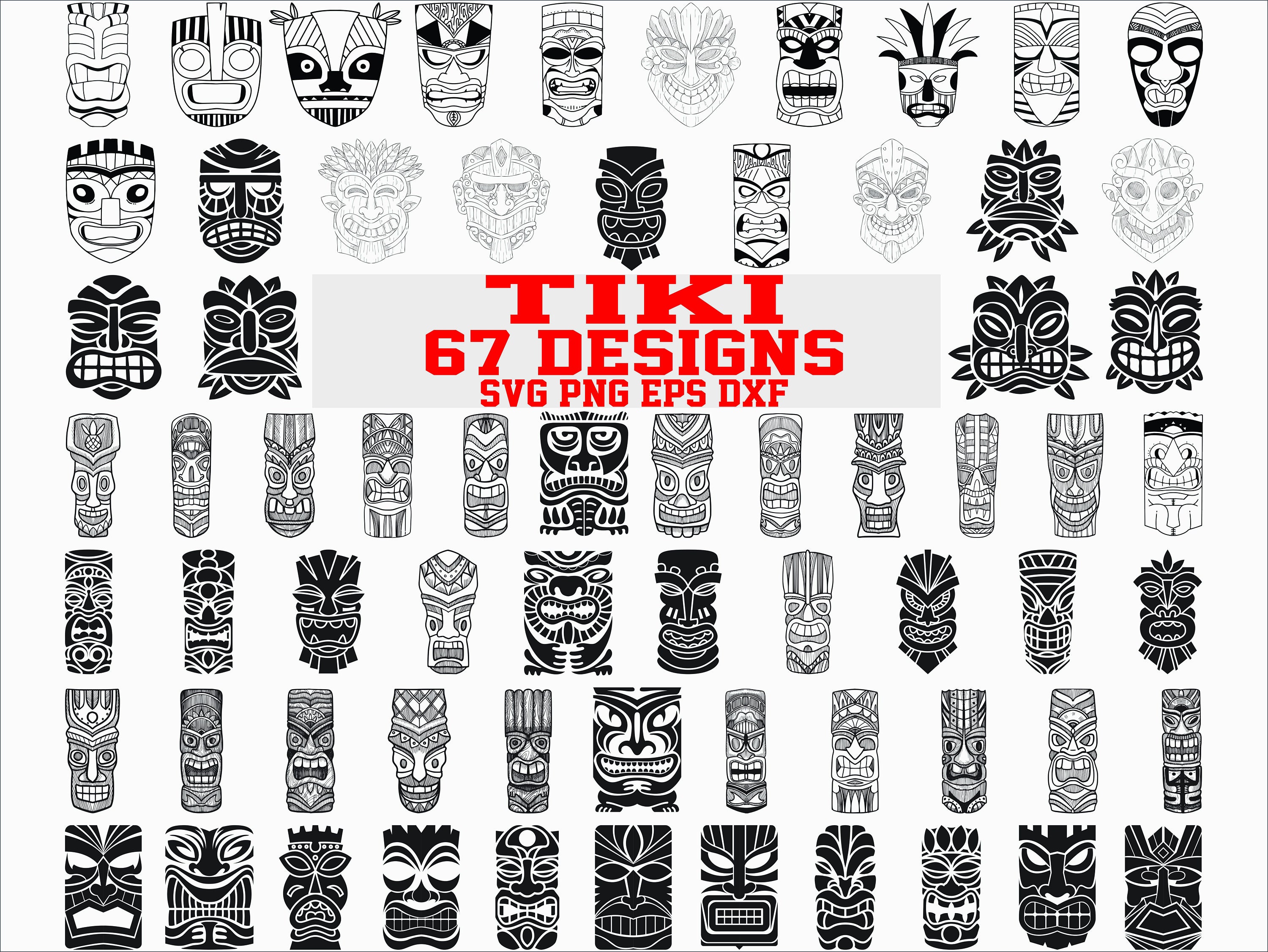 Tiki Svg/ Tiki Head Svg/ Tribal Svg/ Luau Svg/ Totem/ Tiki | Etsy