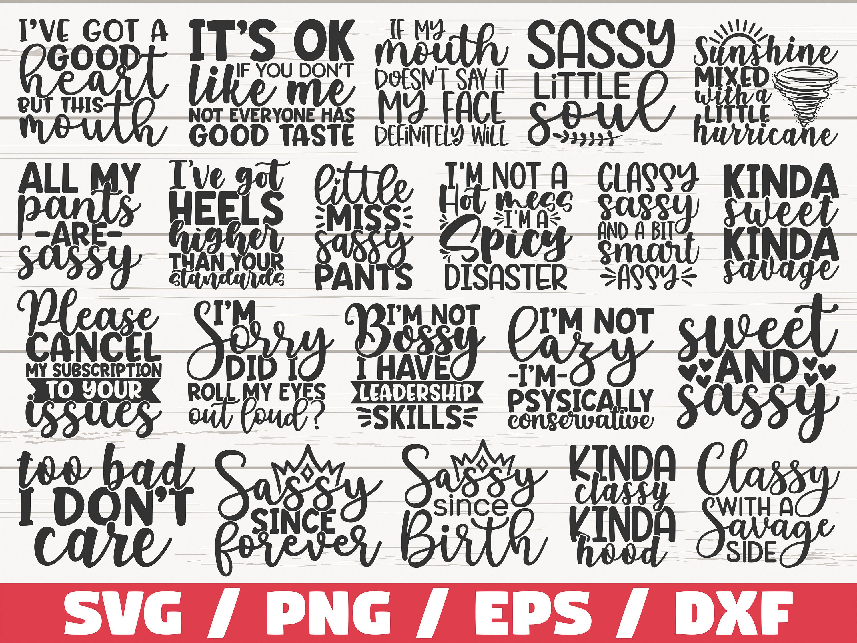 Sassy SVG Bundle / Cut File / Instant Download / Commercial Use ...
