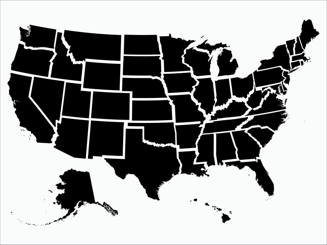USA Map SVG/ All American States SVG/ Commercial Use/ Cut - Etsy