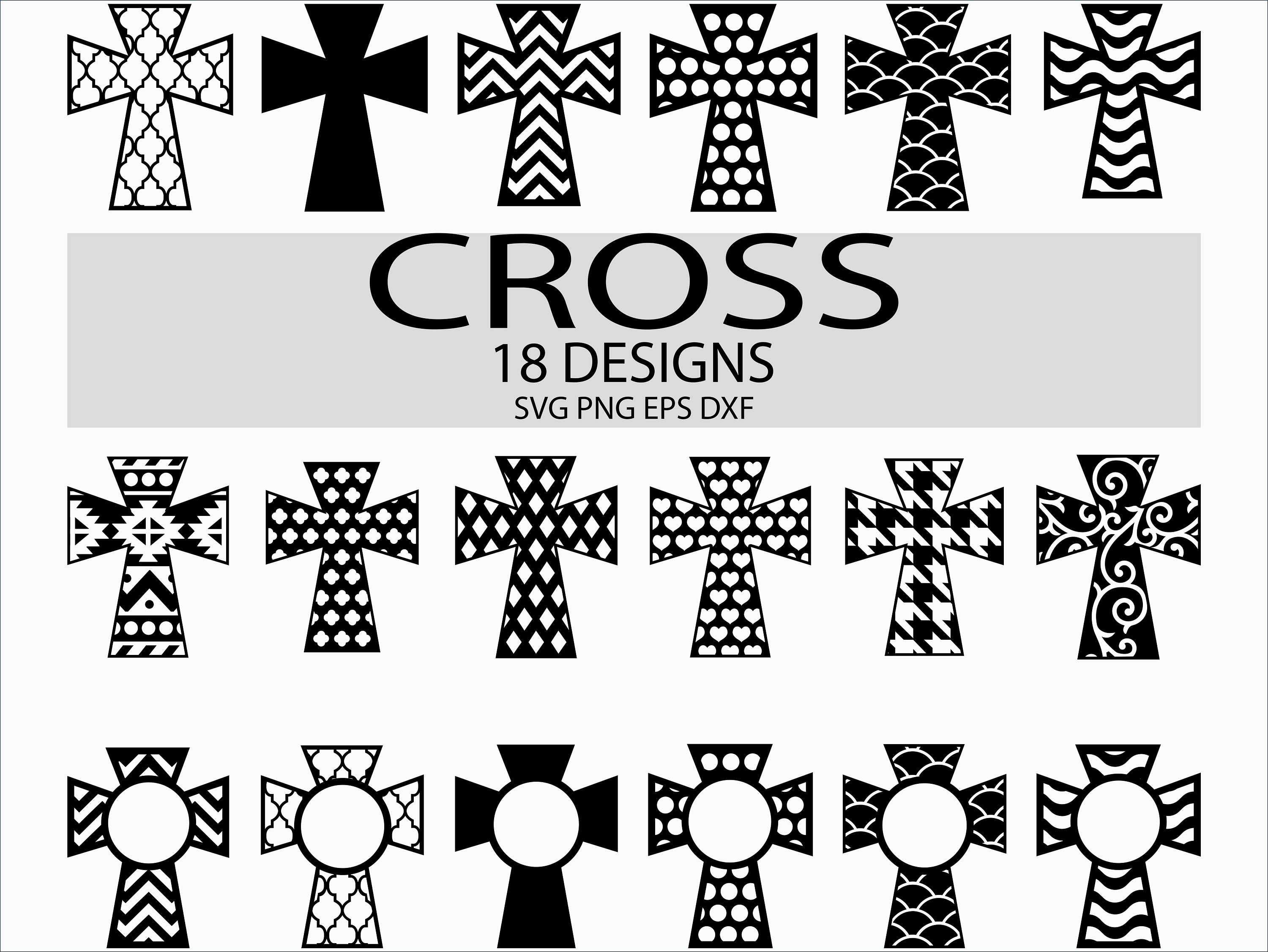 CROSS SVG Christian Monograms/ Patterned Chevron Clip art/ | Etsy